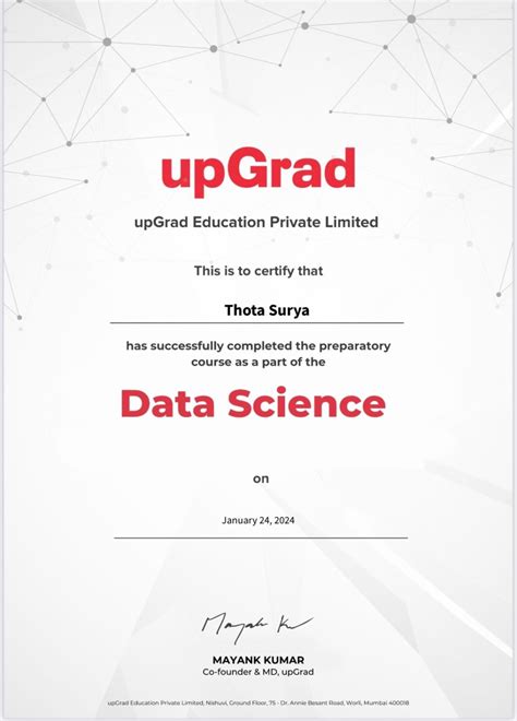 Thota Surya On Linkedin Dataanalytics Dataanalyst Data Upgradeyourskills Iiitb Iitmadras