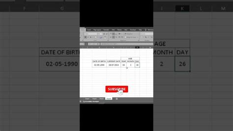 Bishnu Kumar Sahoo On Linkedin How To Calculate Age In Excel Using Datedif Shorts