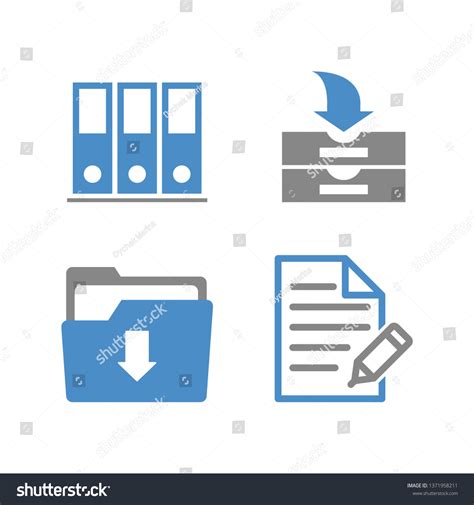 Set Folder Icons Simple Vector Illustration Stock Vector Royalty Free 1371958211 Shutterstock