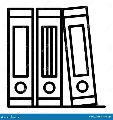 Folders Stack Icon Outline Style Stock Vector Illustration Of Booklet Editable 143833455
