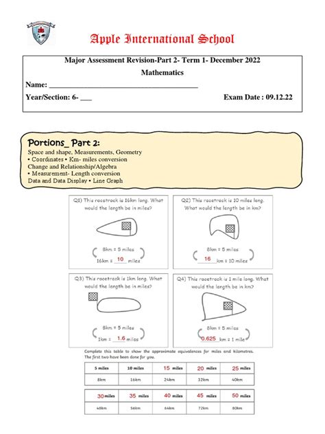 Yr6 Math Ma1 Revision Term 1 Part 2 Pdf Science Geometry