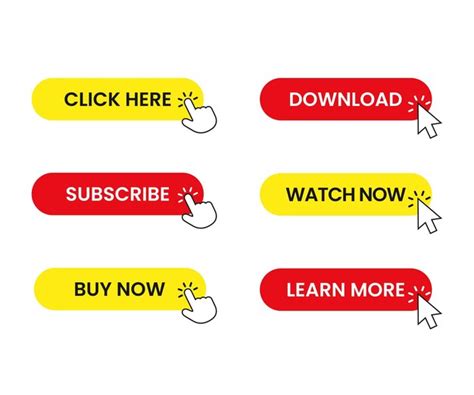 Premium Vector Different Web Buttons With Cursor Or Buttons Set And
