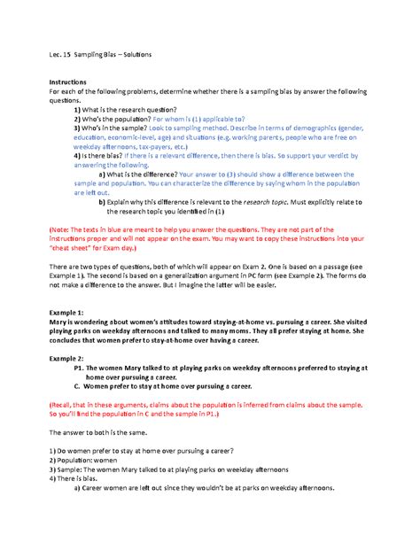 Lec 15 Sampling Bias Solutions Lec 15 Sampling Bias Solutions Instructions For Each Of
