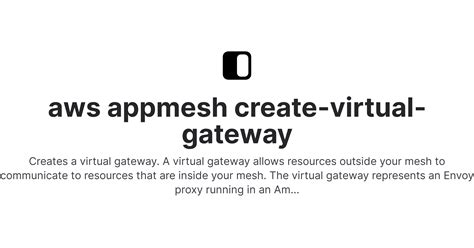 aws appmesh create virtual gateway fig