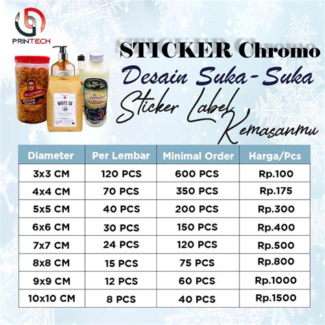 Jual Cetak Stiker Label A3 Cetak Stiker Kemasan A3 Print And Cutting