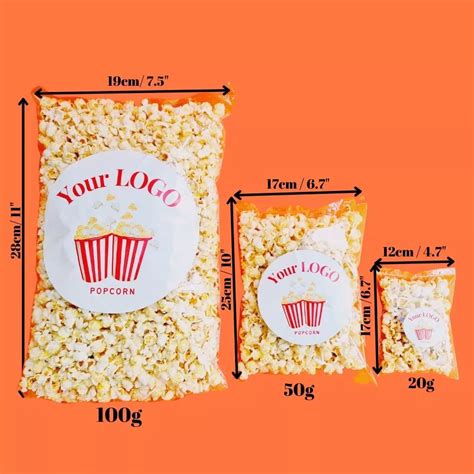 Branded Popcorn Bags Custom Printed Logo Aylin Sweets