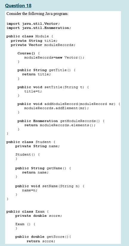 Solved Question 18 Consider The Following Java Program