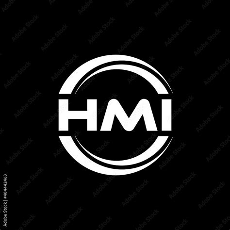 HMI Letter Logo Design With Black Background In Illustrator Vector