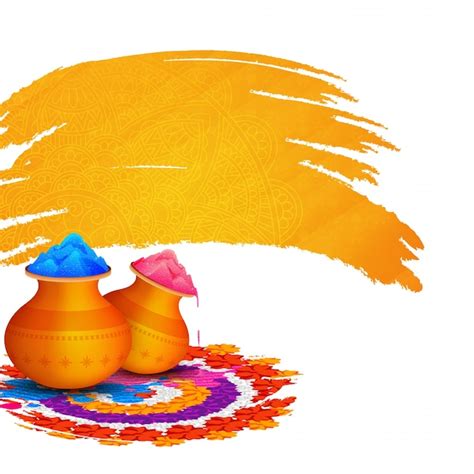 해피 홀리 축하 디자인 프리미엄 벡터