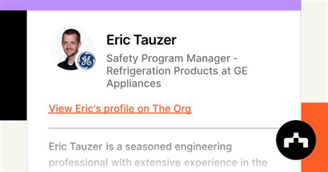 Eric Tauzer Safety Program Manager Refrigeration Products At Ge