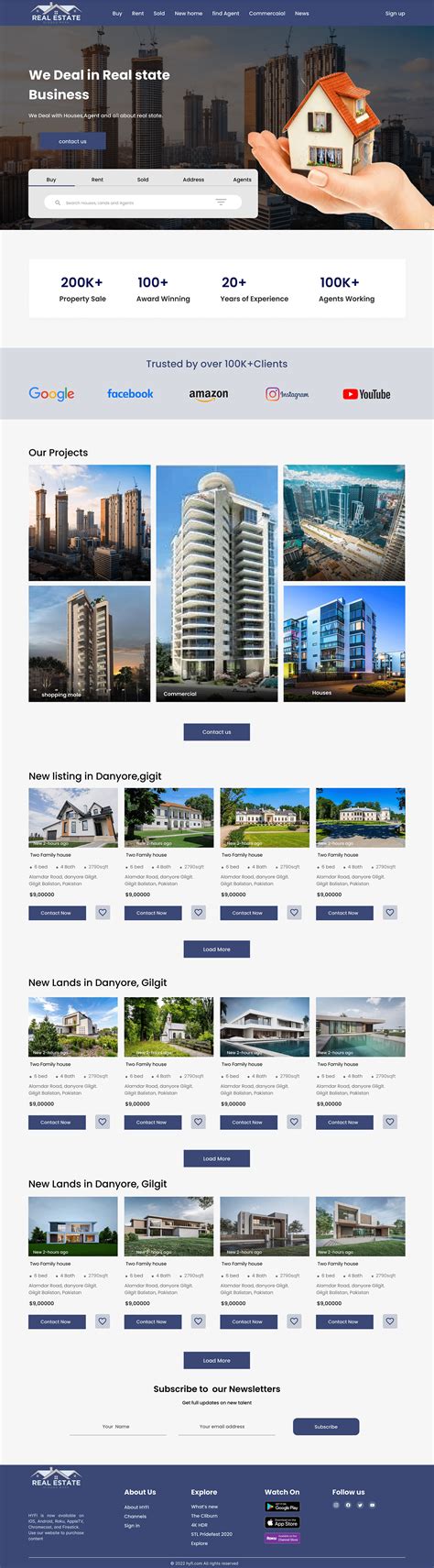 real state website on behance