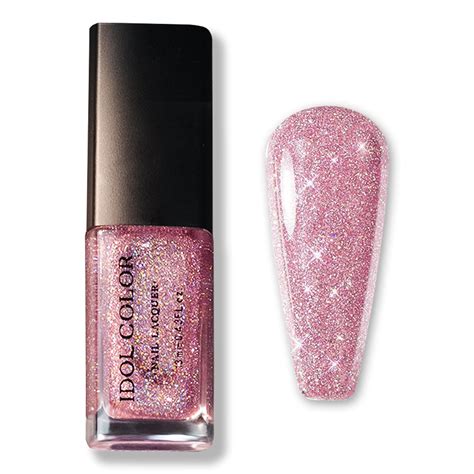 Pink Glitter Nail Polish Quick Dry Nail Polish No Uv Needed Glitter