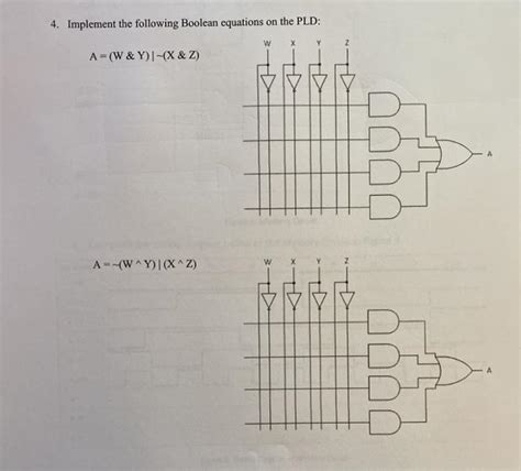 Solved 4 Implement The Following Boolean Equations On The