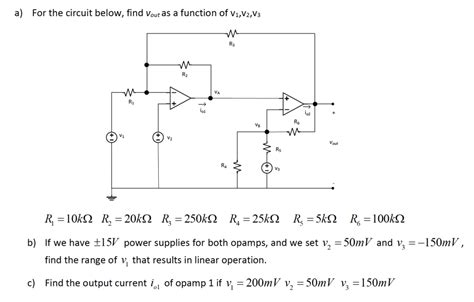 solved a for the circuit below find vout as a function of