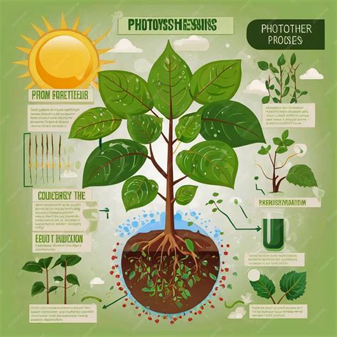 photosynthesis process tree produce oxygen using rain and sun diagram showing process of