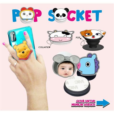 Jual Pop Socket Desain Custom Foto Akrilik 2mm Shopee Indonesia