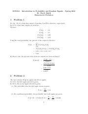 Sp ECE HW Solution Pdf ECE Introduction To Probability And Random Signals