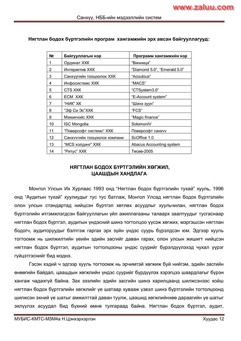Санхүү НББ ийн мэдээллийн систем Pdf