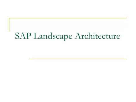 Ppt Sap Landscape Architecture Powerpoint Presentation Free Download