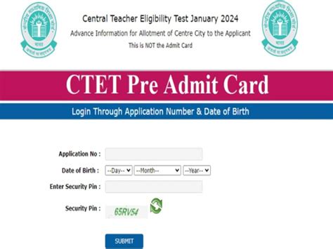 Ctet Admit Card 2024 Download Cbse Ctet Admit Card Released Ctet Exam City And Date Direct Link
