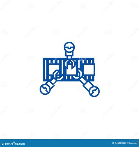 Robotics Industry Line Line Icon Concept Robotics Industry Line Flat