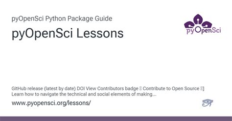 PyOpenSci Lessons PyOpenSci Lessons