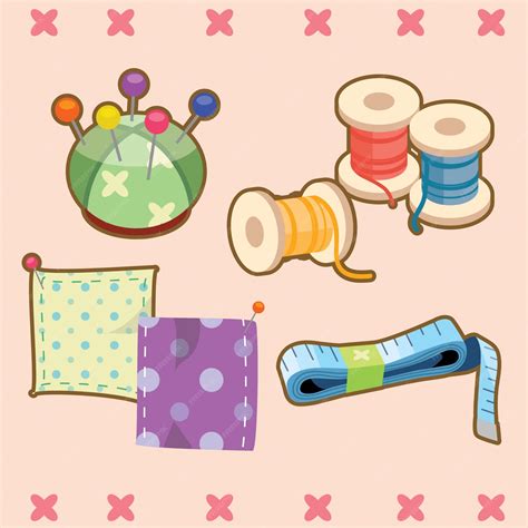 Premium Vector Cute Sewing Element Collection