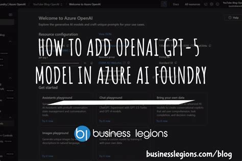 How To Add Openai Gpt 5 Model In Azure Ai Foundry