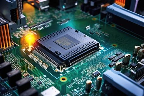 Premium Photo Computer Electronic Component Microchip Technology Hardware Digital Motherboard