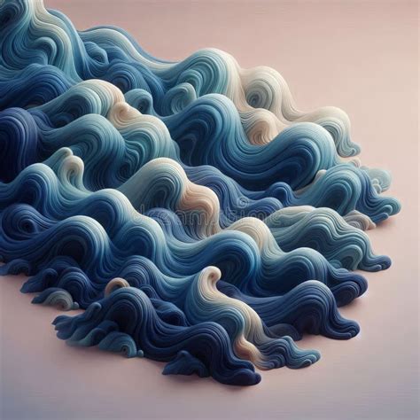 Abstract Water Waves In A Soft And Soothing Color Palette Pho Stock