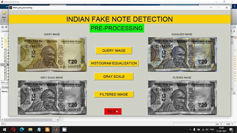 indian currency denomination recognition and fake currency identification matlab youtube