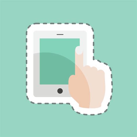 Sticker Line Cut Using Touch Device Suitable For Hand Actions Symbol Simple Design Editable