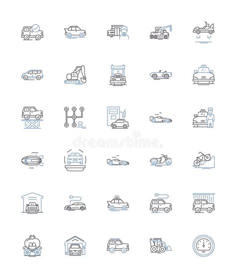 Logistics Services Line Icons Collection Shipping Transportation