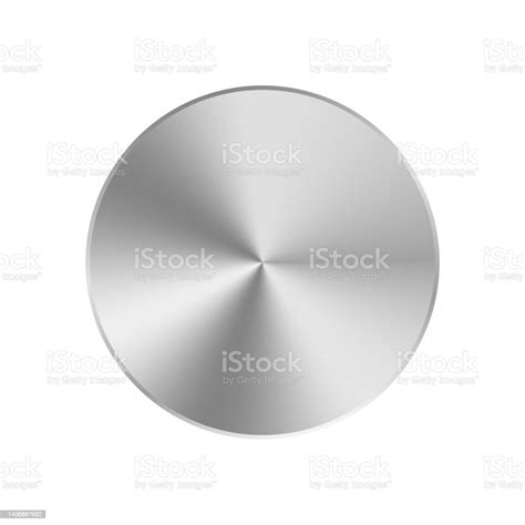 금속 원 강철 짜임새 방사형 실버 버튼 둥근 그라디언트 원 원형 알루미늄 배지 크롬 금속 플레이트 반짝이는 로고 벡터 금속에 대한 스톡 벡터 아트 및 기타 이미지 Istock