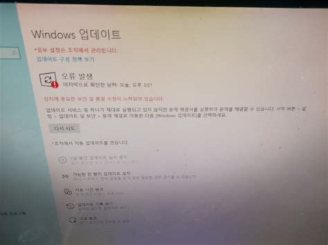 윈도우 10 업데이트 오류 지식in