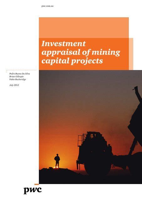 Investment Appraisal Of Mining Capital Projects Pwc