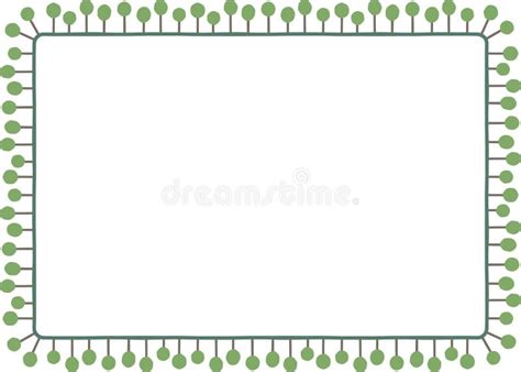 Rectangular Border With Schematic Trees Stock Illustration Illustration Of Decorative Graphic