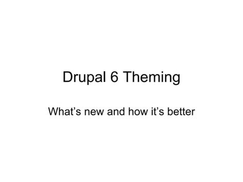 Drupal 6 Theming Ppt