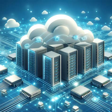 Photo Realistic As Cloud Computing Infrastructure With Data Centers And Servers Concept As