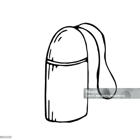 손으로 그린 벡터 일러스트레이션 배경이없는 요소 캠핑용 차가있는 보온병 낚시에 대한 스톡 벡터 아트 및 기타 이미지 낚시