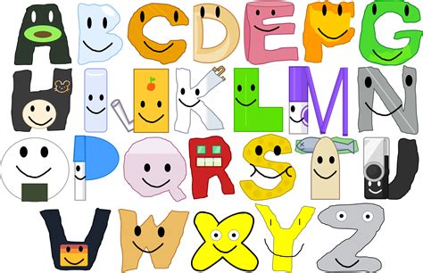 Battle For Dream Island Bfdi Alphabet By Skinnybeans17 On Deviantart