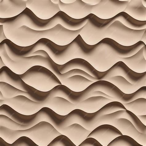 Seamless Texture Of Abstract Circle Wave Tiles In Warm Beige And White Color Floor Wall 3d