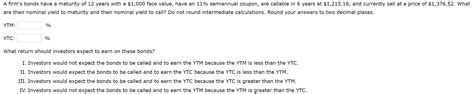 Solved Are Their Nominal Yield To Maturity And Their Nominal