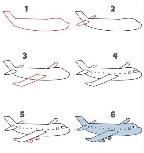 How To Draw A Simple Airplane Step By Step Retrabbit