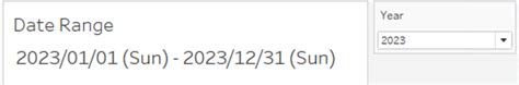 How To Display The Corresponding Date Range When A Year Is Specified By A Parameter Tableau