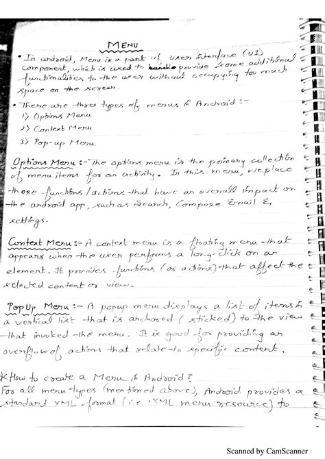 Menu Android Programming Notes As Per Delhi University Bsch