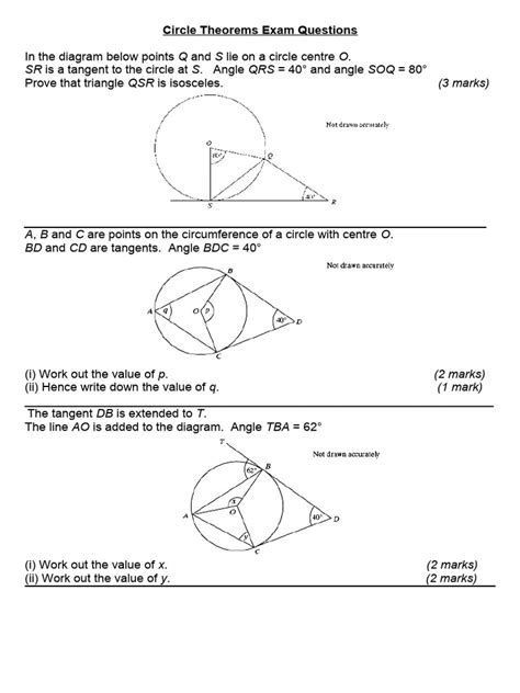 Circle Theorem Pdf Circle Angle