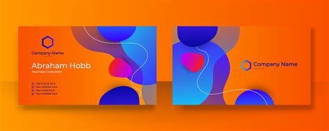 현대 창조적이고 깨끗한 다채로운 명함 디자인 템플릿 트렌디 한 단순한 추상 기하학적 세련된 웨이브 라인이있는 고급 우아한 명함 디자인 배경 벡터 일러스트 레이 션 0명에