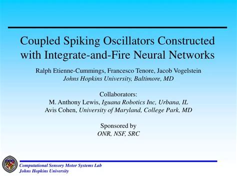 Ppt Coupled Spiking Oscillators Constructed With Integrate And Fire Neural Networks Powerpoint