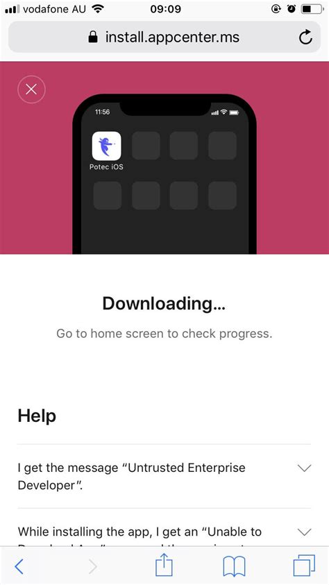 cannot install ios app from app center · issue 866 · microsoft